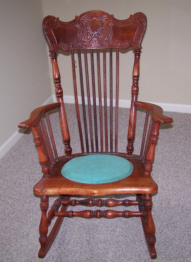 Granny Rocking Chair Pressed Back Rocker Antique Spindles | Etsy