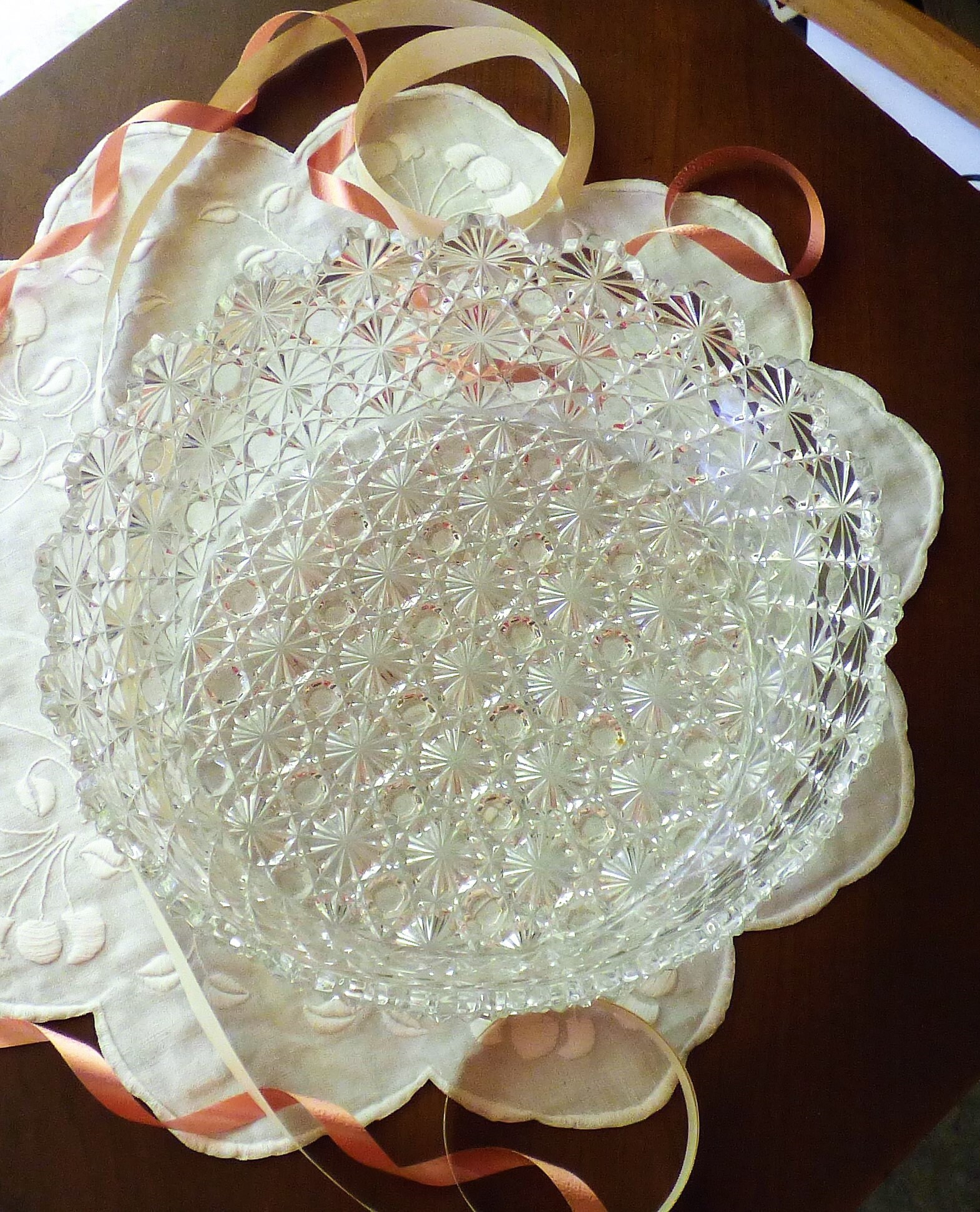 Large Glass Bowl, Daisy & Button Pattern, Early American EAPG, Stunning ...