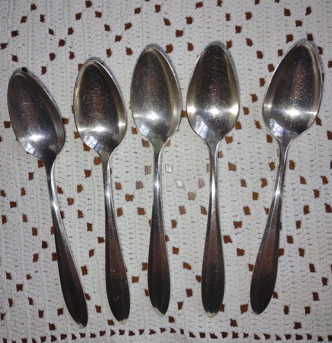 Community Silver Plate Spoons Teaspoons, Antique Flatware, 5 Five ...