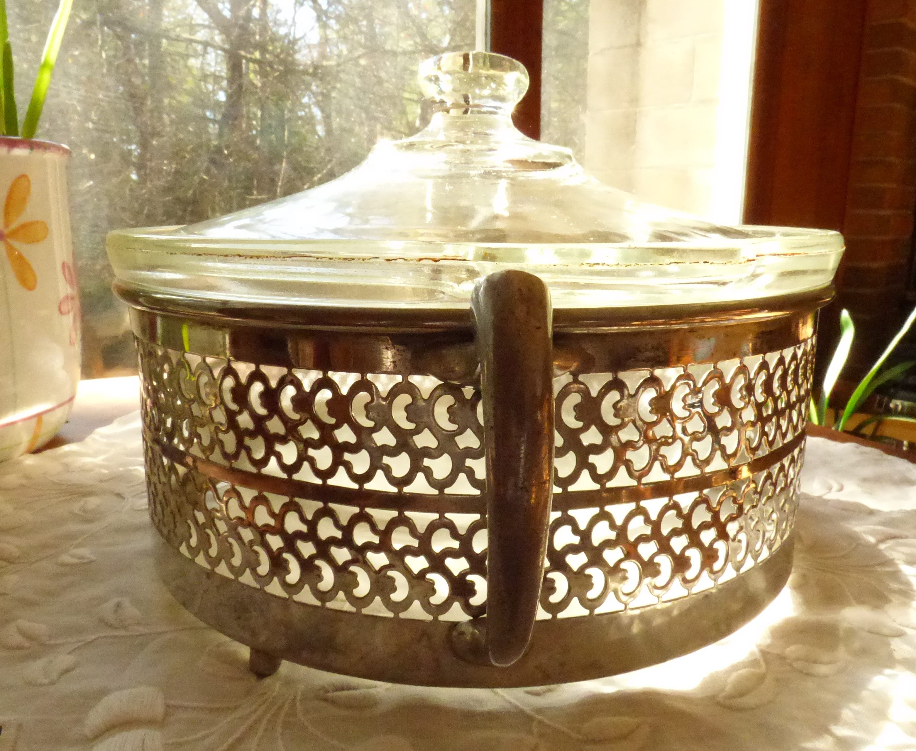 Pyrex Glass Round Casserole Baking Dish Lid Top Silver Tone | Etsy