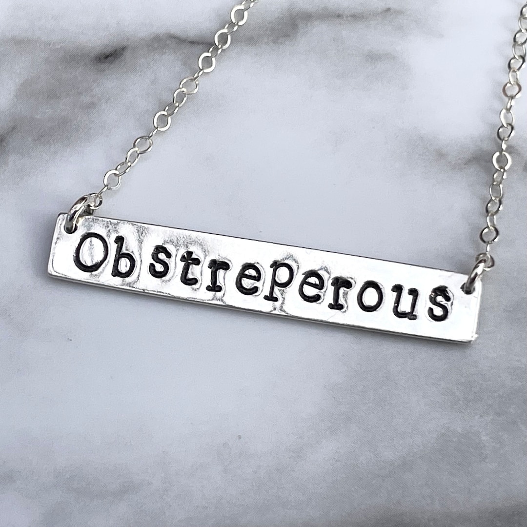 Obstreperous Necklace Silver Bar, Handmade Sterling Silver Personalised ...