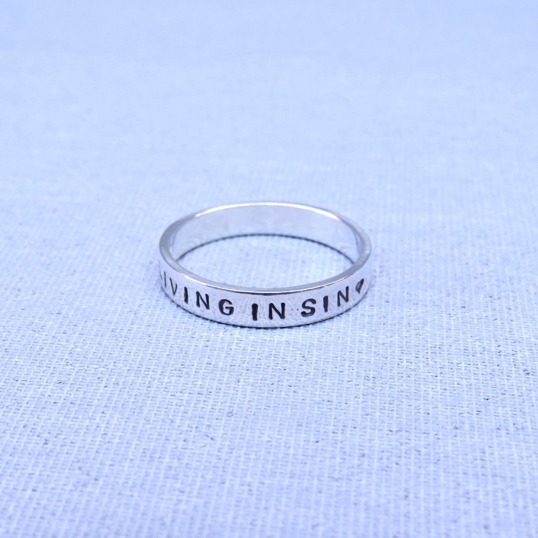 Living in Sin Ring Silver, Living in Sin Sterling Silver Ring, Handmade ...