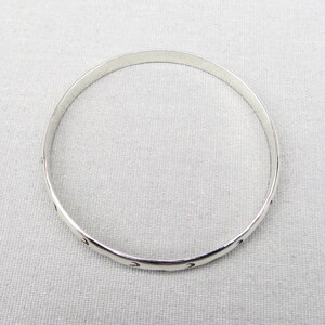 Handmade Sterling Silver Moon Bangle. Celestial Hand Stamped Oxidised ...