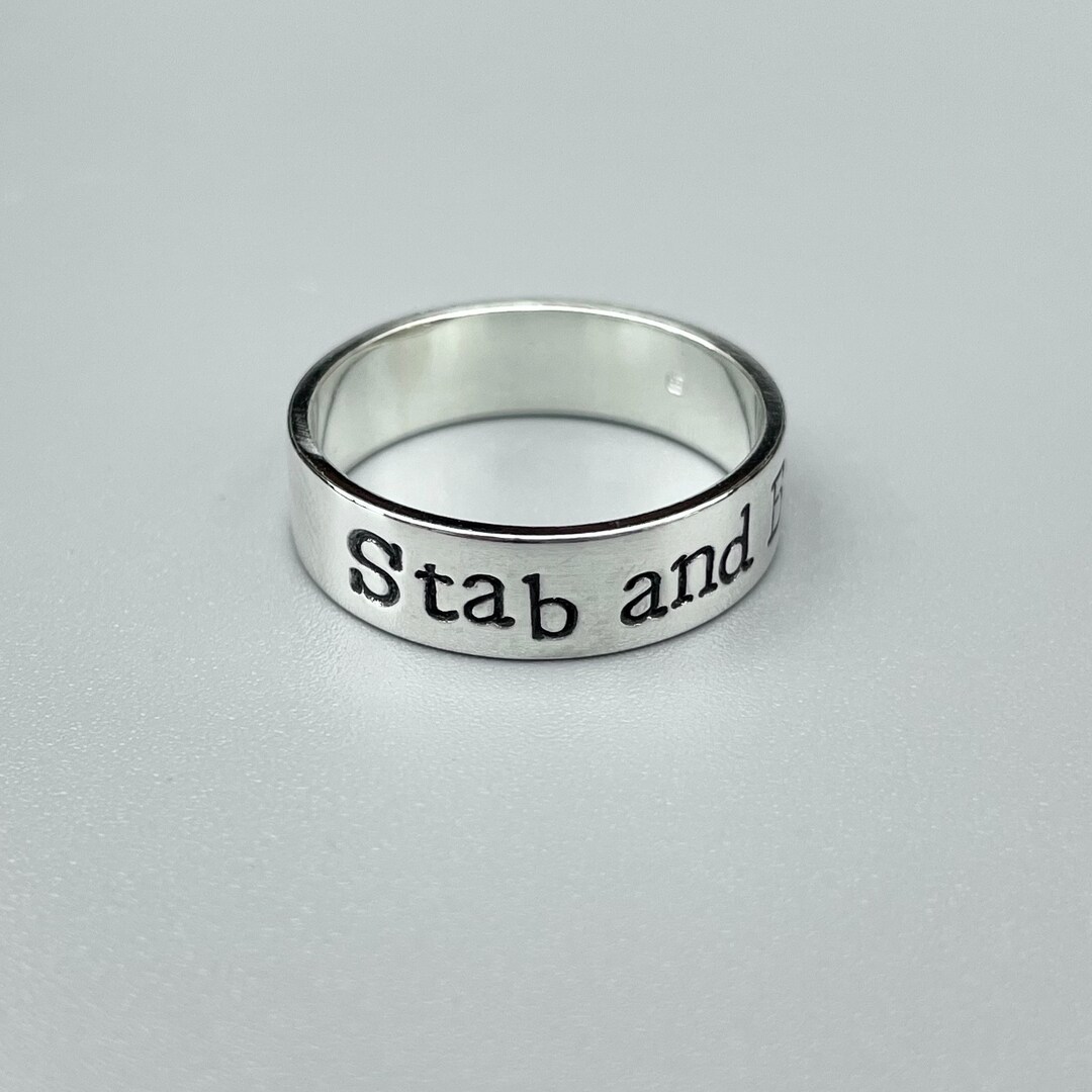 Stab and Burn Ring Handmade Sterling Silver, Personalised Ring Hand ...