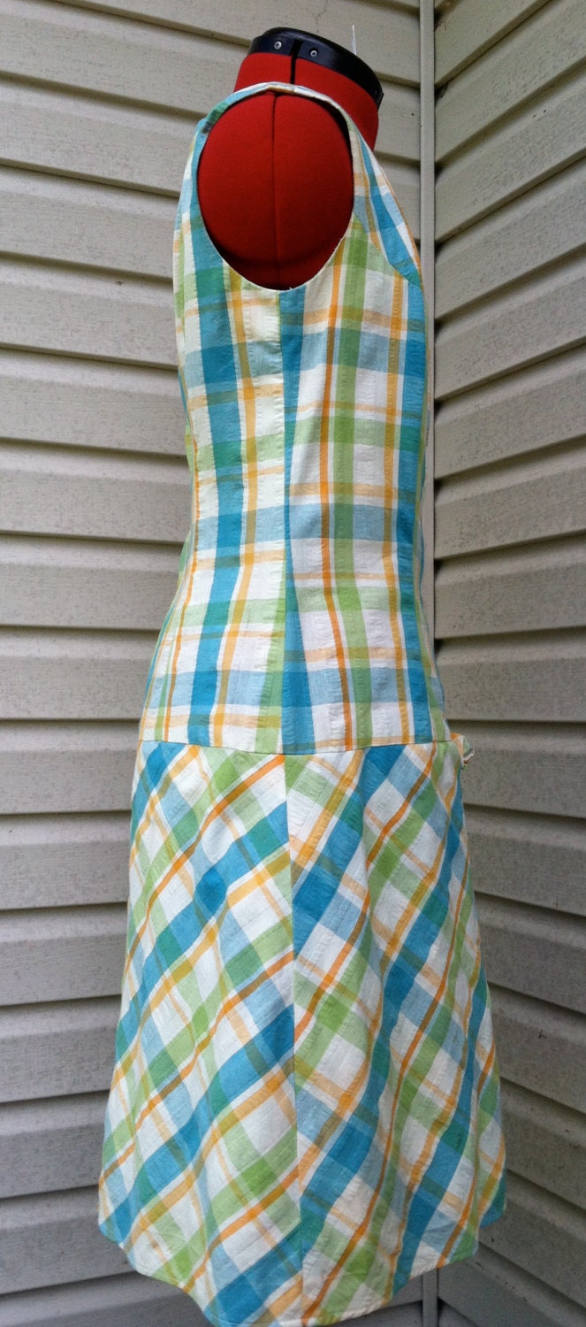 60's Vintage Mod Preppy Scooter Dress/60's Plaid Scooter Dress/60's Mod ...