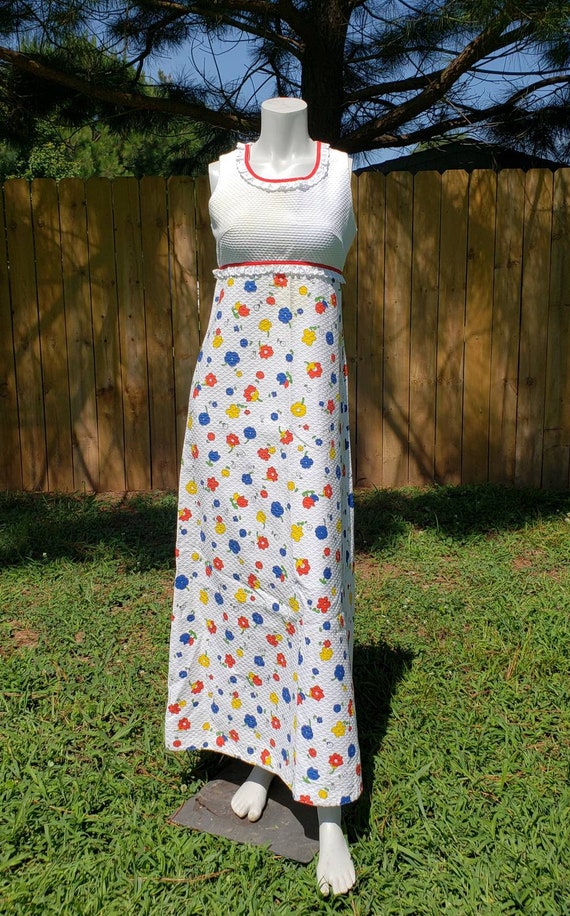 1970's Vintage Flower Child maxi dress/70's maxi dres… - Gem