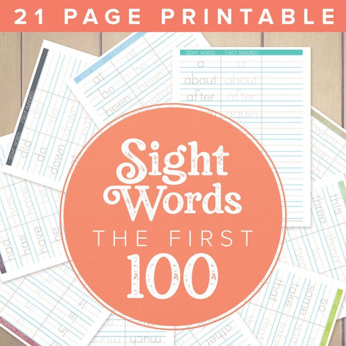 Sight Words First Hundred Printable Printing Flash - Etsy Canada