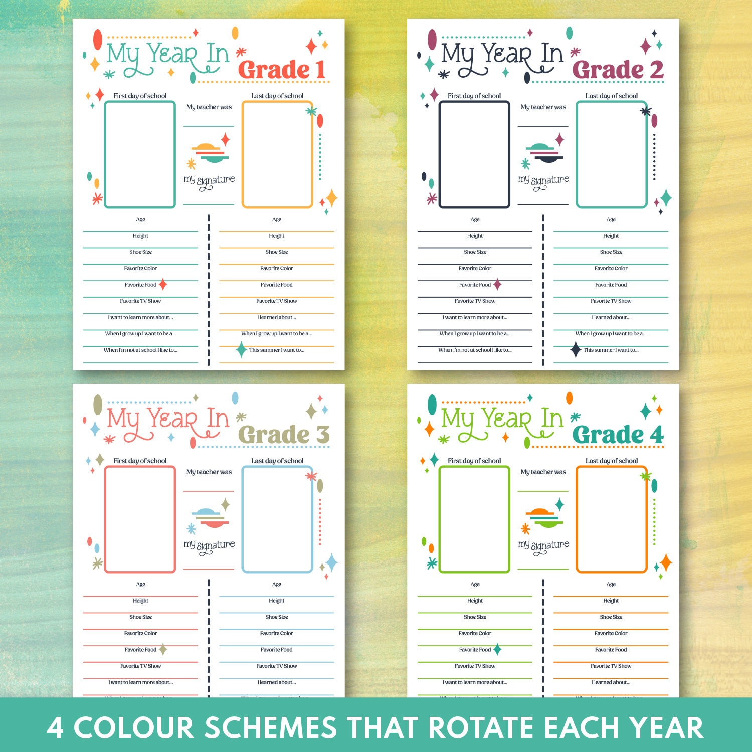 My School Memories Printable - Back to School - Digital Download ...