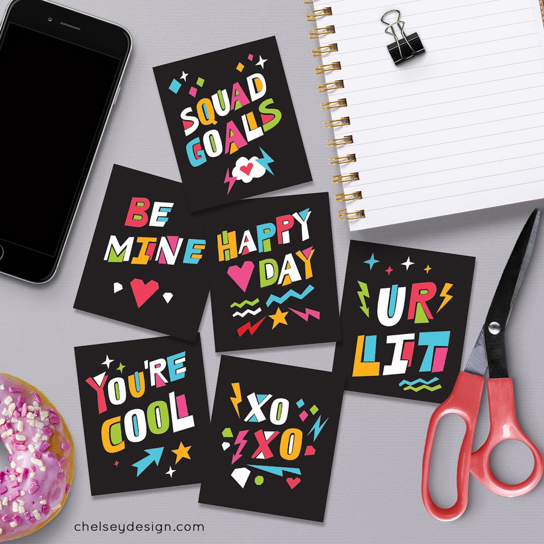 Cool Teen Valentines Printable Valentines Teen Cards Digital Download ...