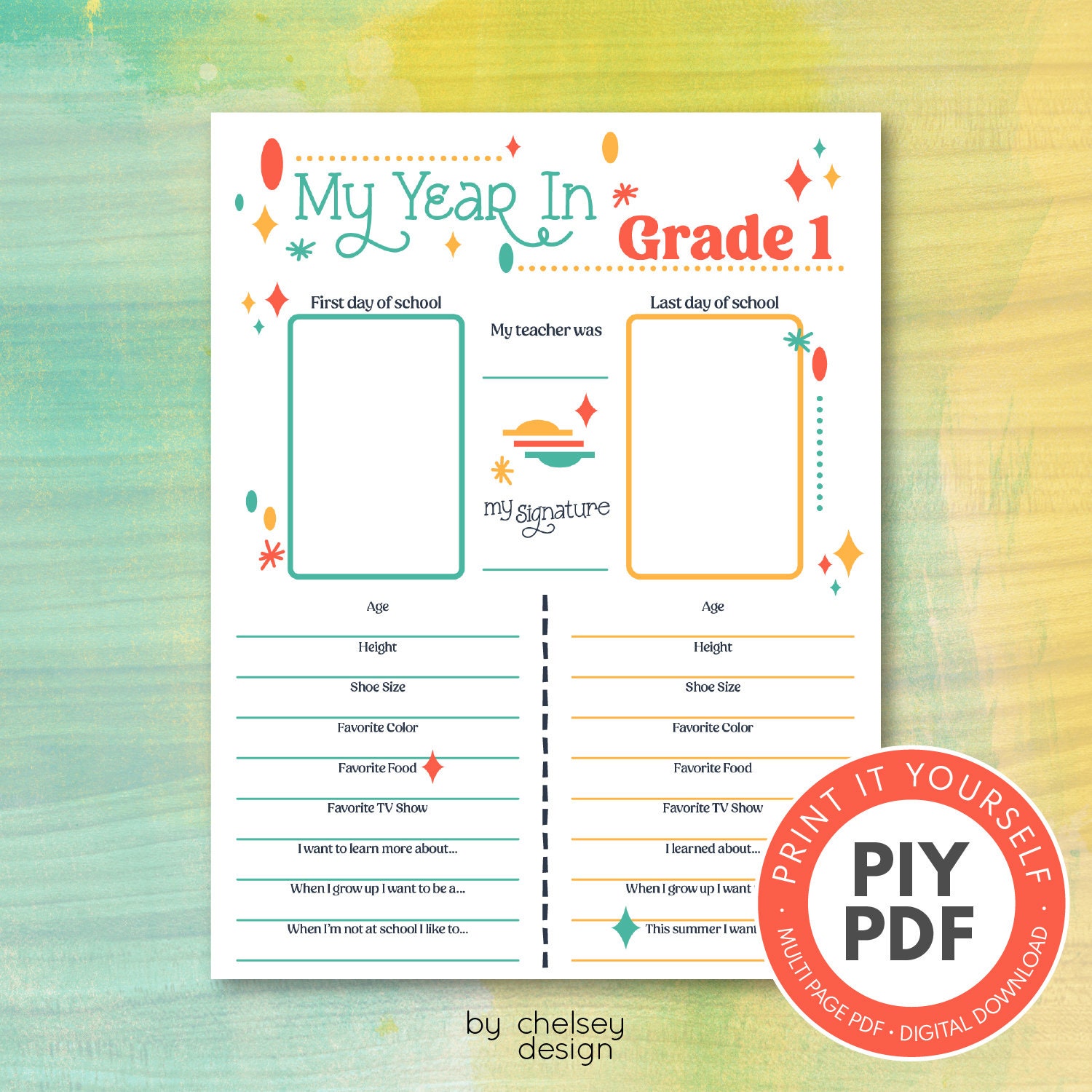 My School Memories Printable - Back to School - Digital Download ...