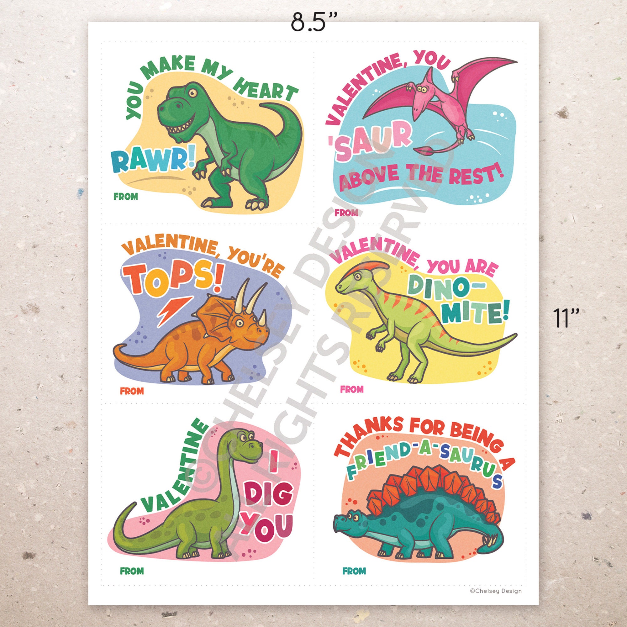 Dinosaur Valentines - Printable Valentine Cards - Dinosaur Cards - Kids ...