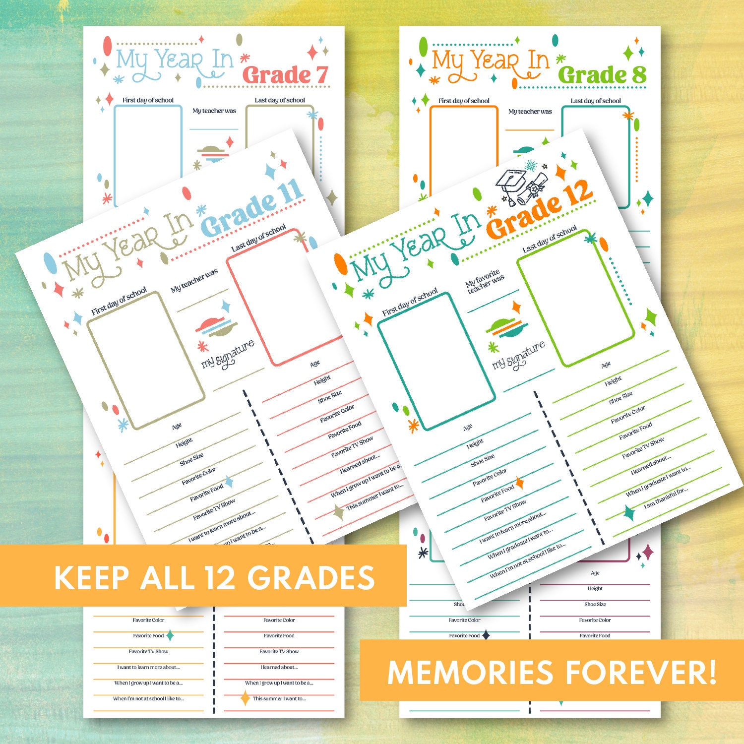 My School Memories Printable - Back to School - Digital Download ...