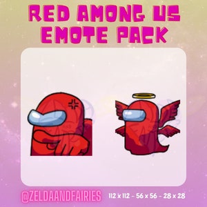 Red Among Us Emote Pack for Twitch - Etsy
