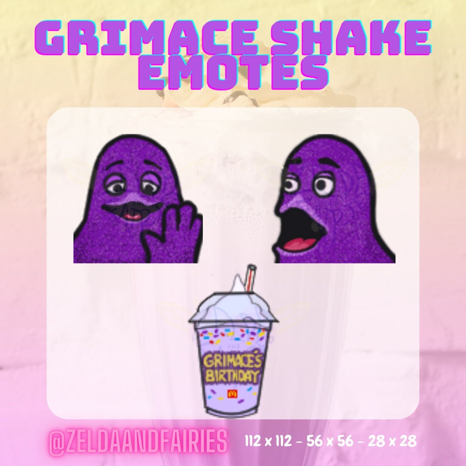 Grimace Shake Emotes for Twitch - Etsy