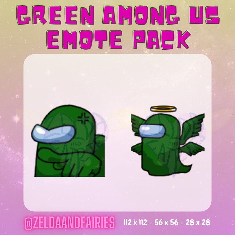 Green Among Us Emote Pack for Twitch - Etsy