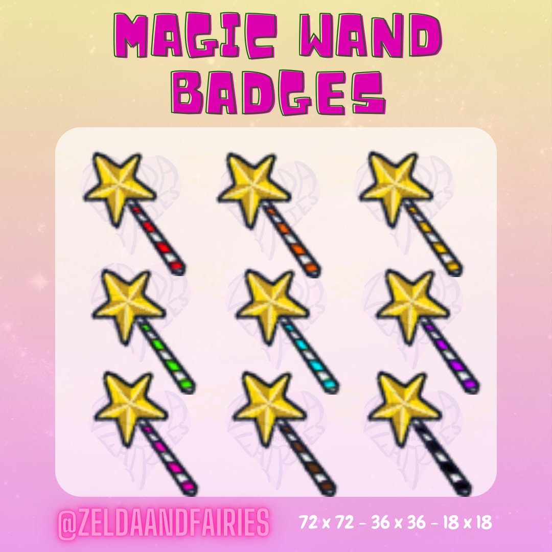 Kirby/super Smash Bros Star Rod/magic Wand Badges for Twitch - Etsy