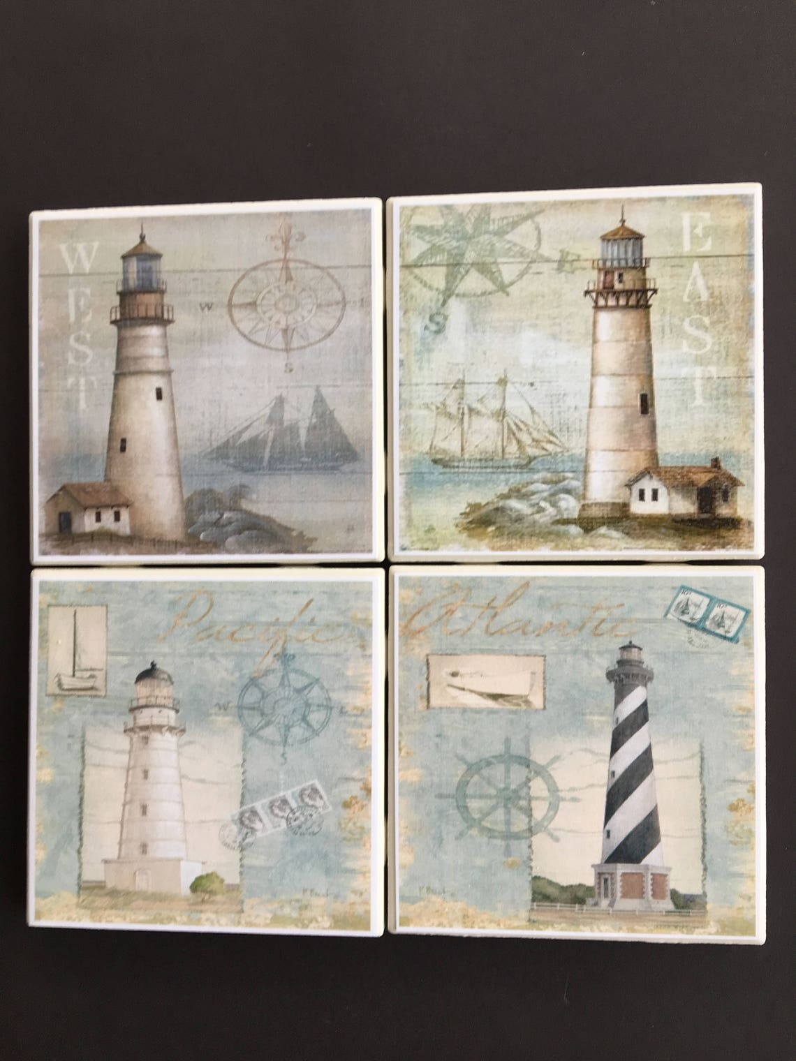 Lighthouse Coasters Lighthouse Decor Housewarming Gift - Etsy