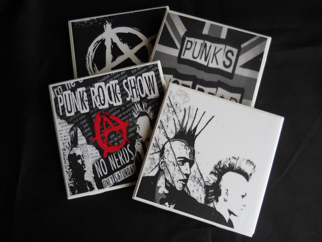 Punk Rock Coasters Ceramic Tile Coasters Punk Rockers Drink Coasters ...