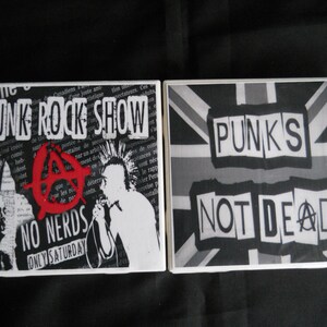 Punk Rock Coasters Ceramic Tile Coasters Punk Rockers Drink Coasters ...