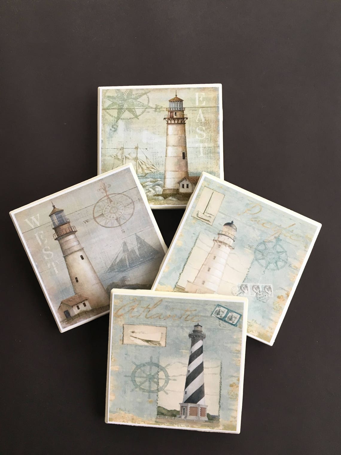Lighthouse Coasters Lighthouse Decor Housewarming Gift | Etsy