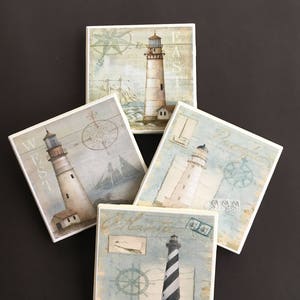 Lighthouse Coasters Lighthouse Decor Housewarming Gift Shower Gift ...