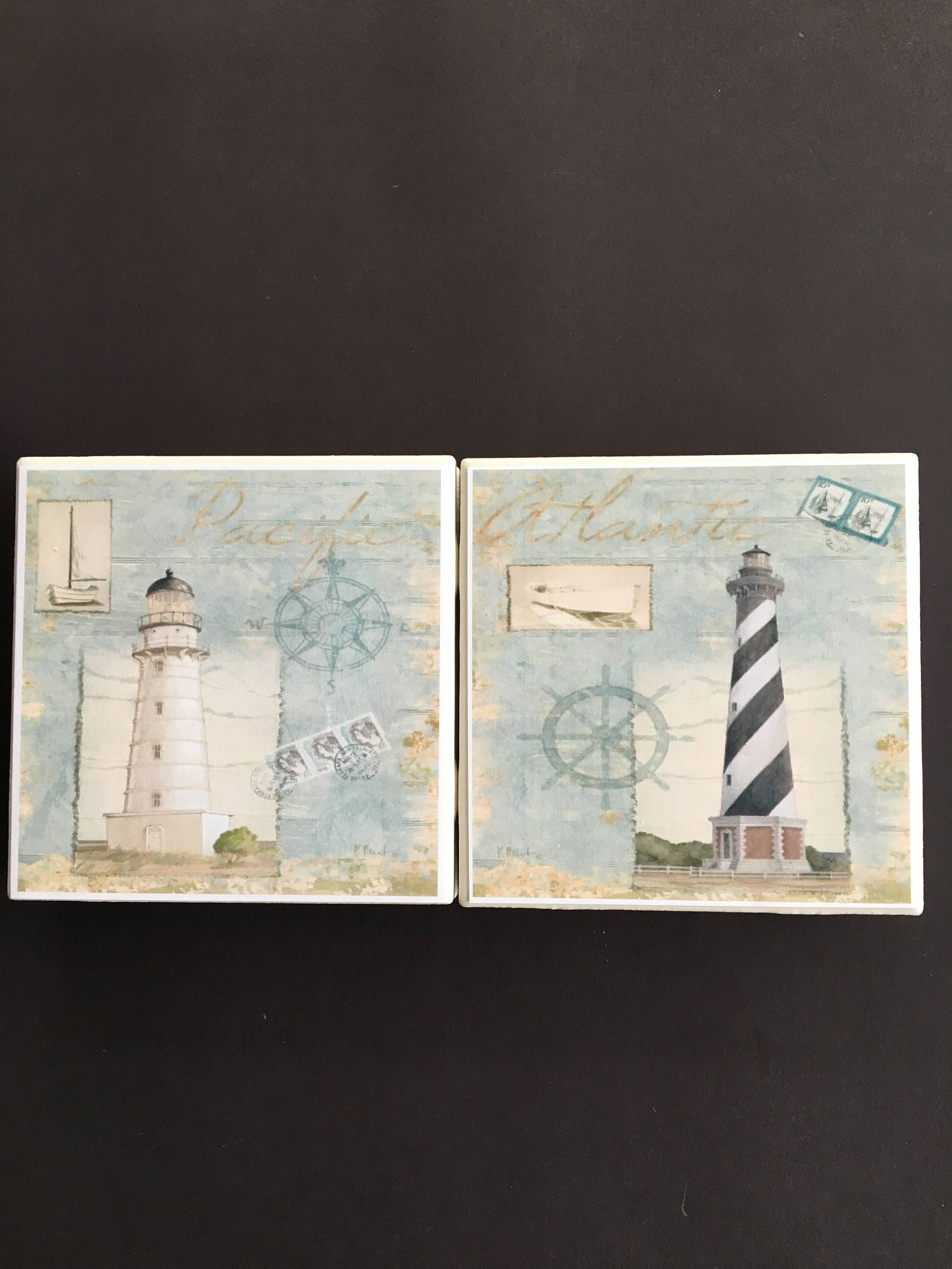 Lighthouse Coasters Lighthouse Decor Housewarming Gift | Etsy