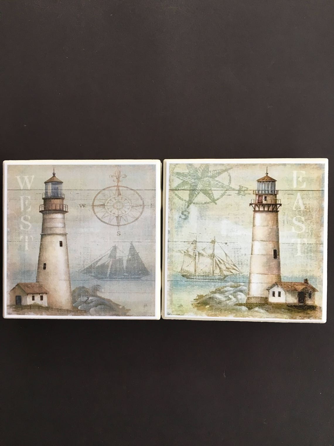 Lighthouse Coasters Lighthouse Decor Housewarming Gift | Etsy