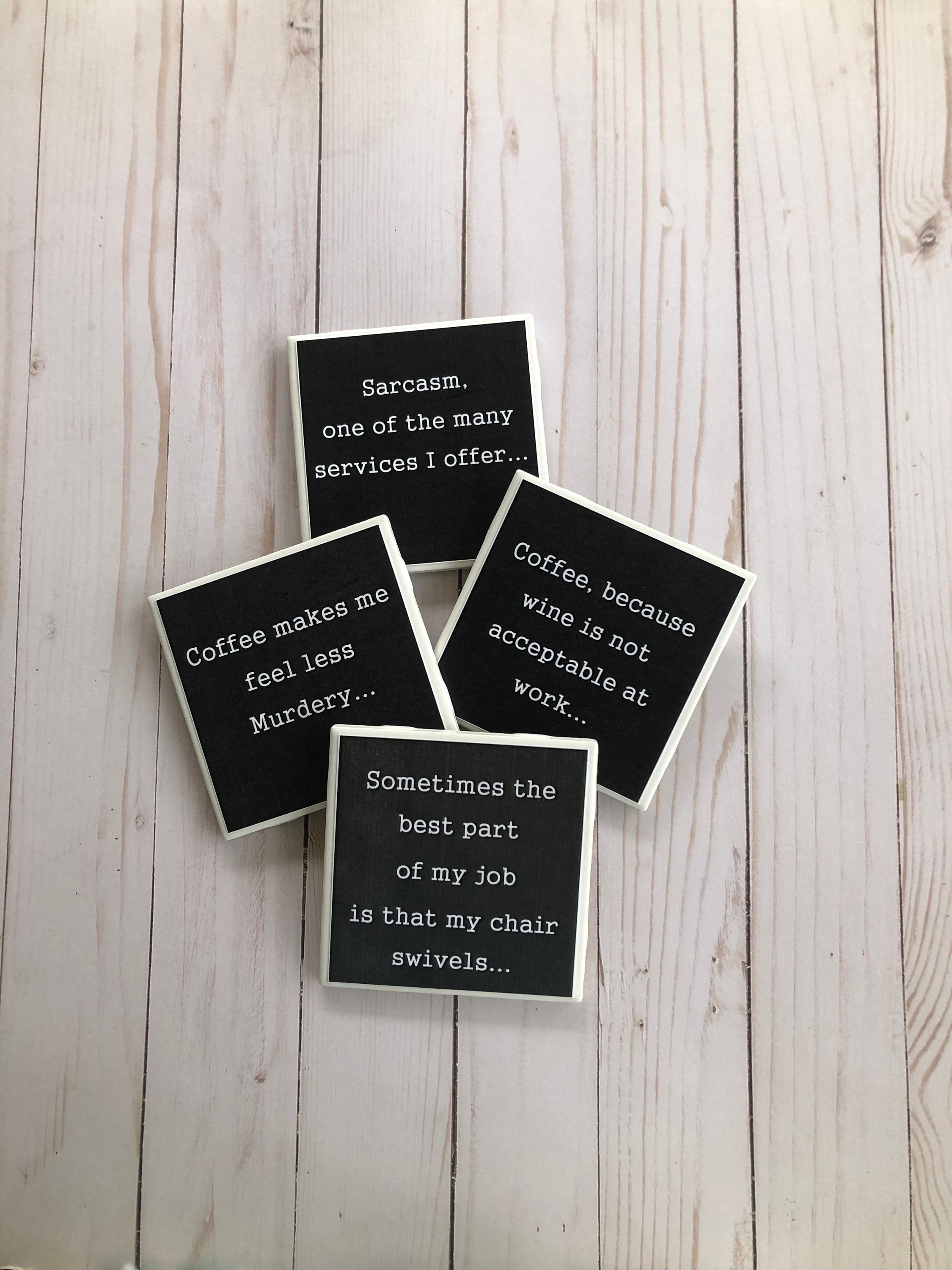 Funny Coasters Coasters for Work Tile Coasters Desk | Etsy