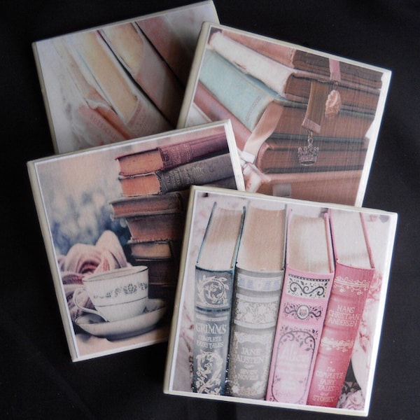 Book Coasters - Etsy