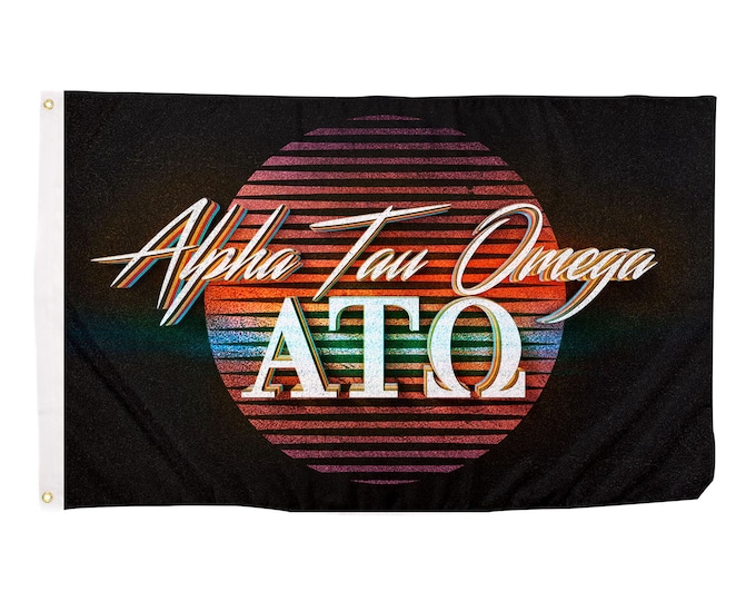 Alpha Tau Omega 80's Fraternity Flag Greek Letter Use as a - Etsy