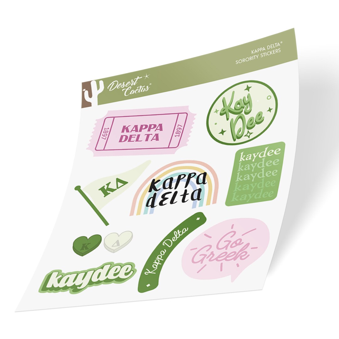 Kappa Delta Sticker Decal Laptop Water Bottle Car (cute Sheet) - Etsy