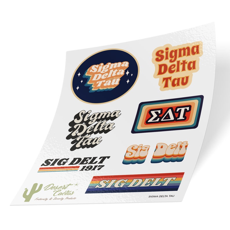 Sigma Delta Tau Sorority 70's Sticker Decal Laptop Water - Etsy