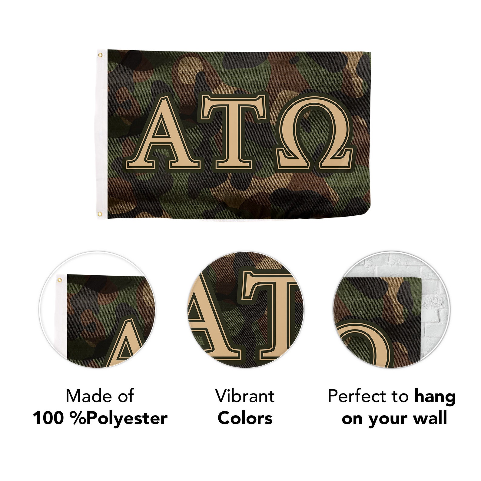 Alpha Tau Omega Camo Letter Fraternity Flag Banner 3 x 5 Sign | Etsy