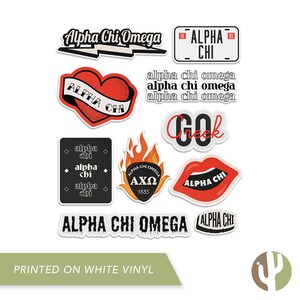 Alpha Chi Omega Sticker Decal Laptop Water Bottle Car rock & Roll Sheet ...