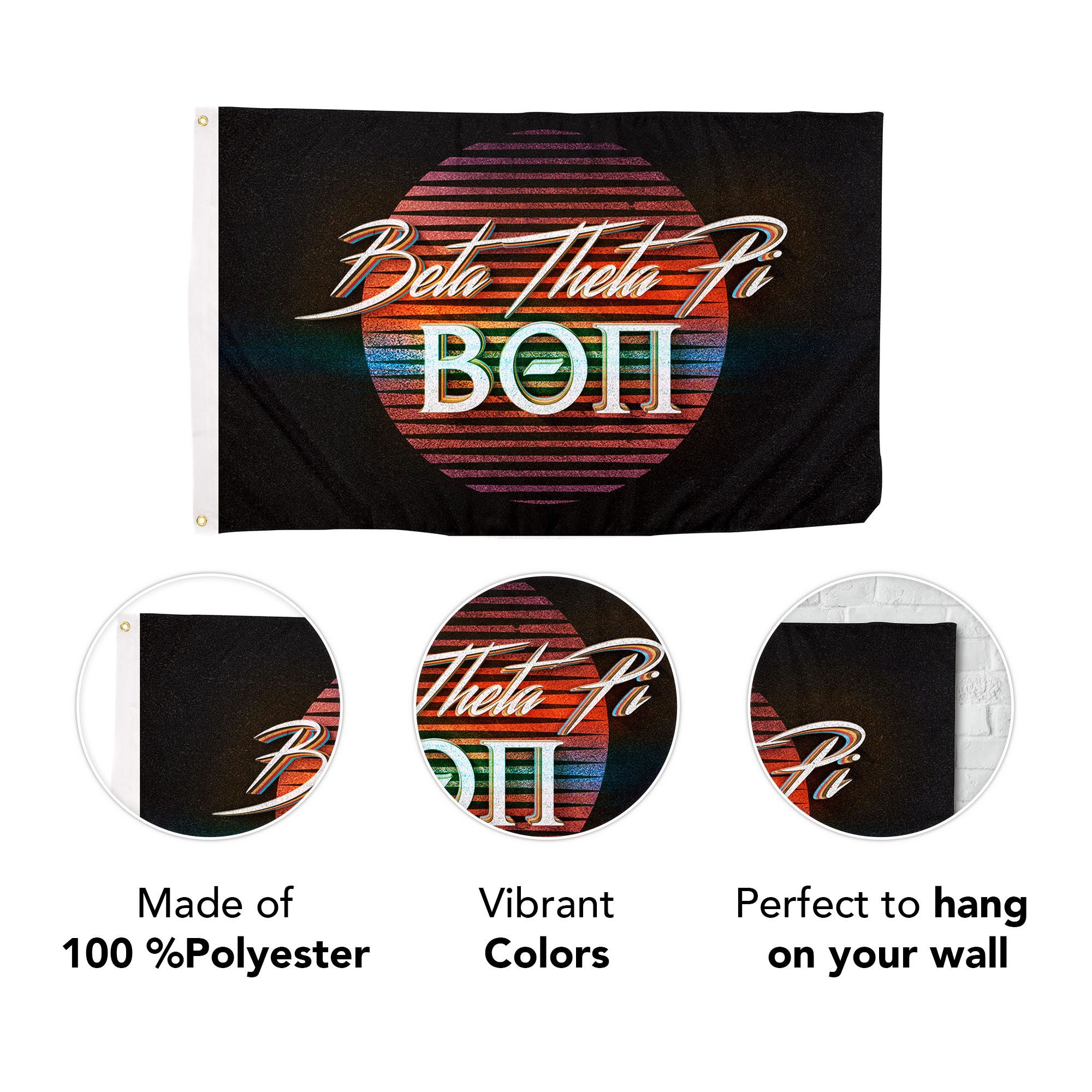 Beta Theta Pi 80's Fraternity Flag Greek Letter Use as a | Etsy