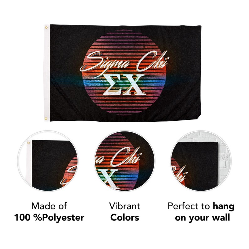 Sigma Chi 80's Fraternity Flag Greek Letter Use as a - Etsy