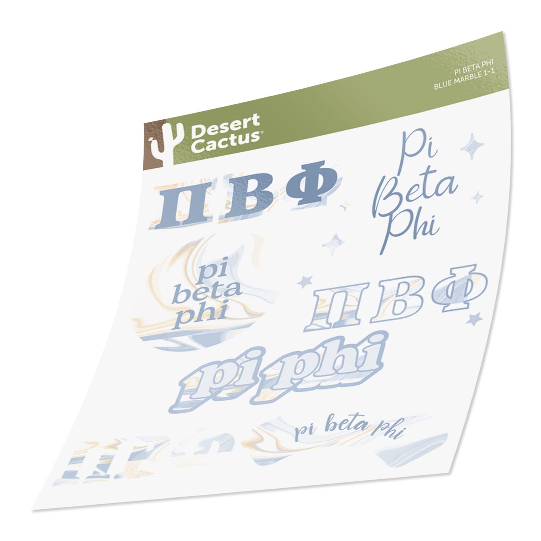 Pi Beta Phi Sorority Variety Blue Marble Sticker Decal Laptop Water ...