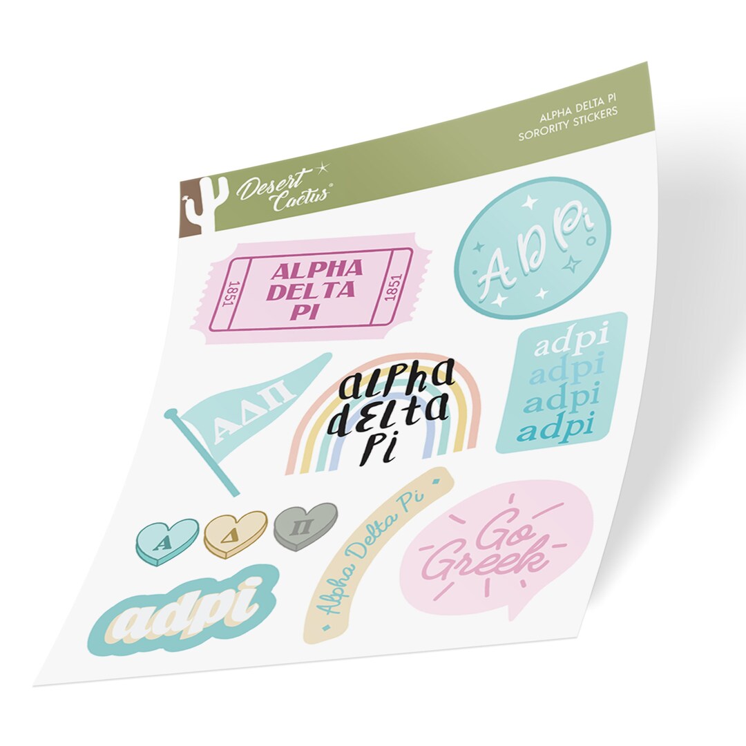 Alpha Delta Pi Sticker Decal Laptop Water Bottle Car (cute Sheet) - Etsy