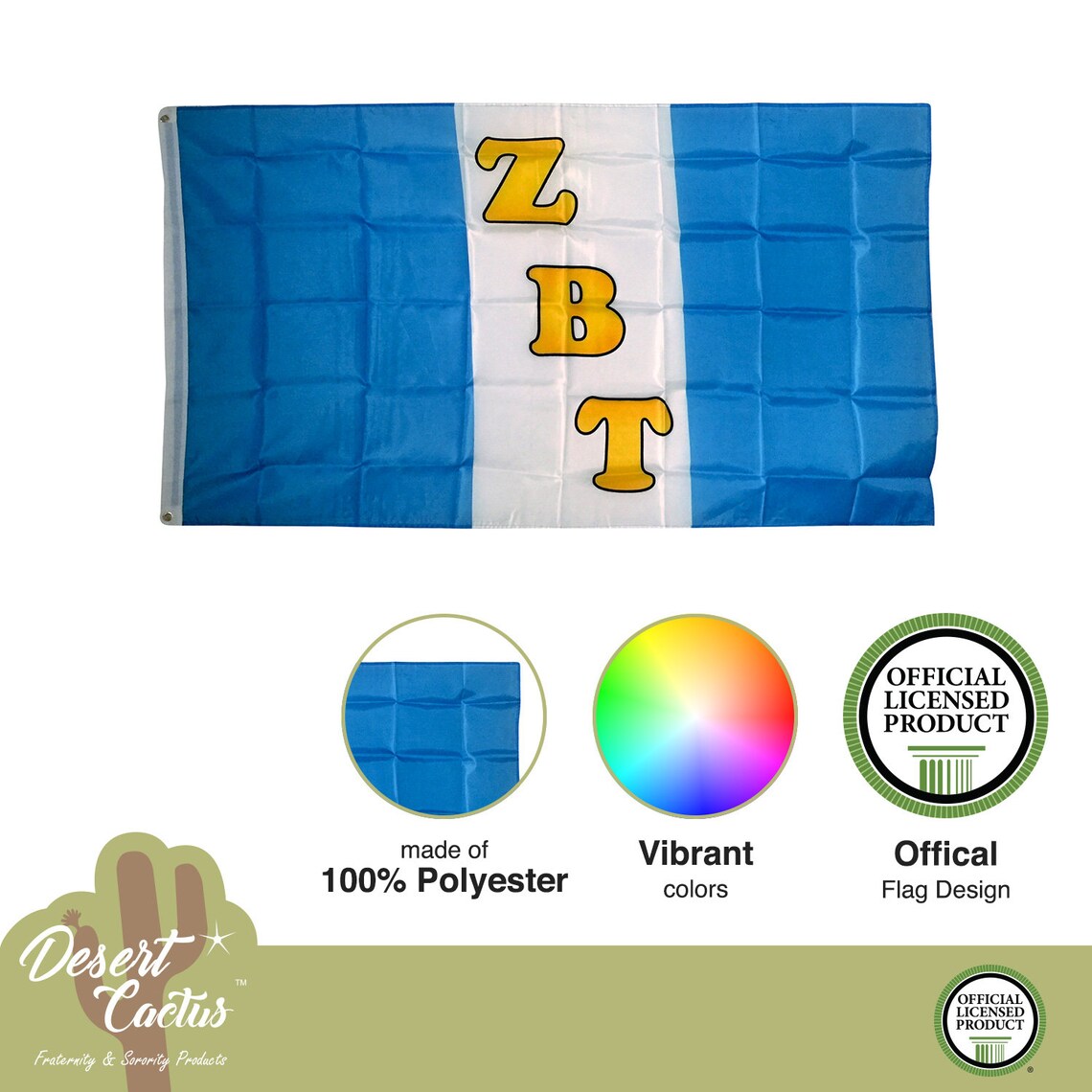 Zeta Beta Tau Fraternity Flag 3' X 5' ZBT | Etsy