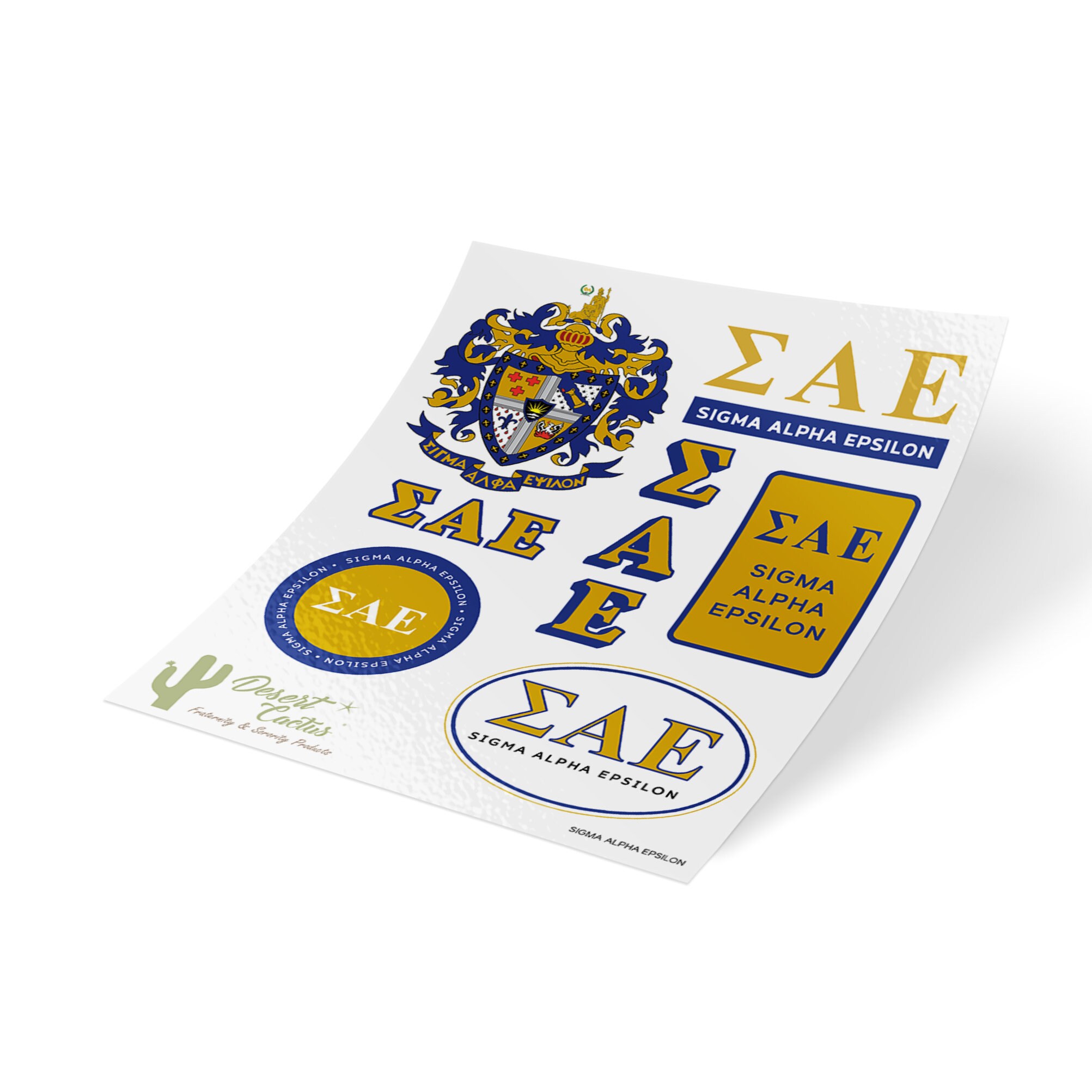 Sigma Alpha Epsilon Fraternity Traditional Crest and Letter Sticker ...