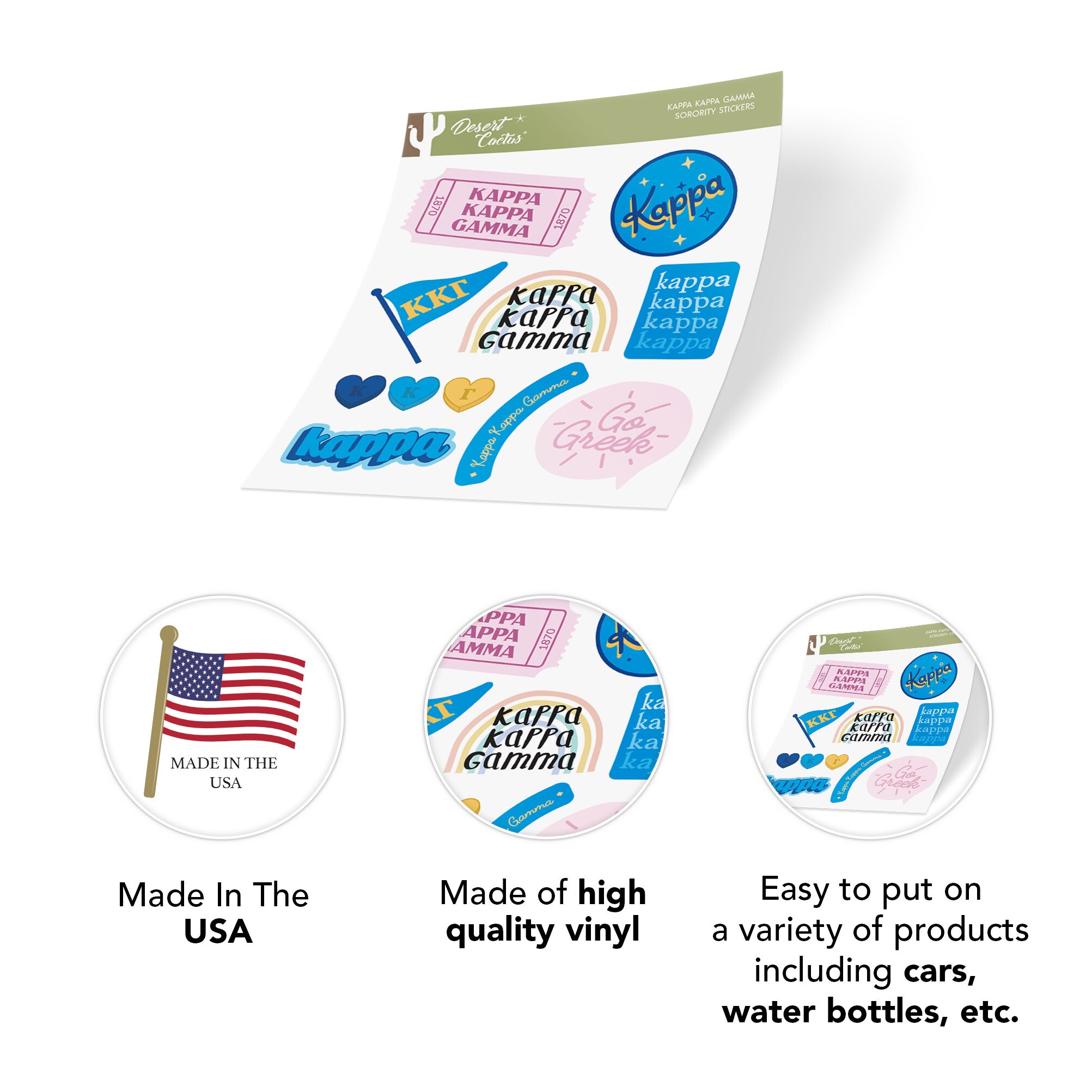 Kappa Kappa Gamma KKG Sticker Decal Laptop Water Bottle Car | Etsy