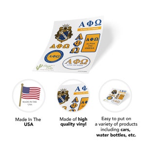 Alpha Phi Omega Fraternity Traditional Crest and Letter Sticker Decal ...