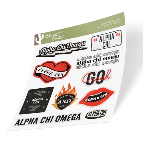 Alpha Chi Omega Love Sticker Sheet - Etsy
