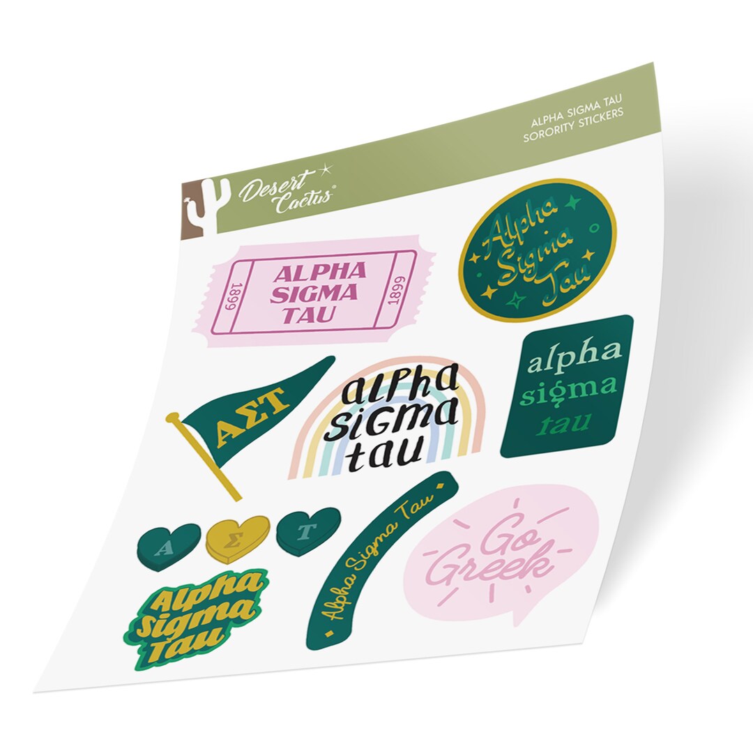 Alpha Sigma Tau Sticker Decal Laptop Water Bottle Car (cute Sheet) - Etsy