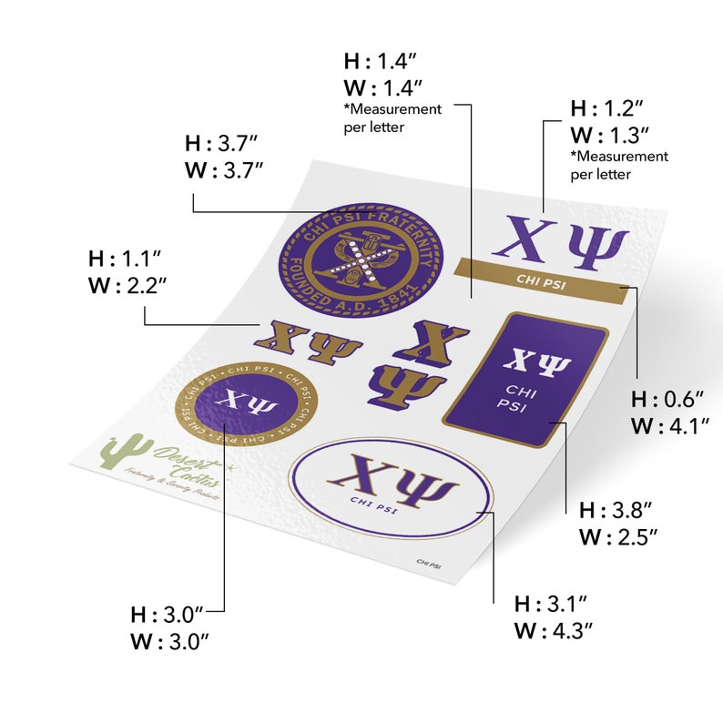 Chi Psi Fraternity Traditional Crest and Letter Sticker Decal | Etsy