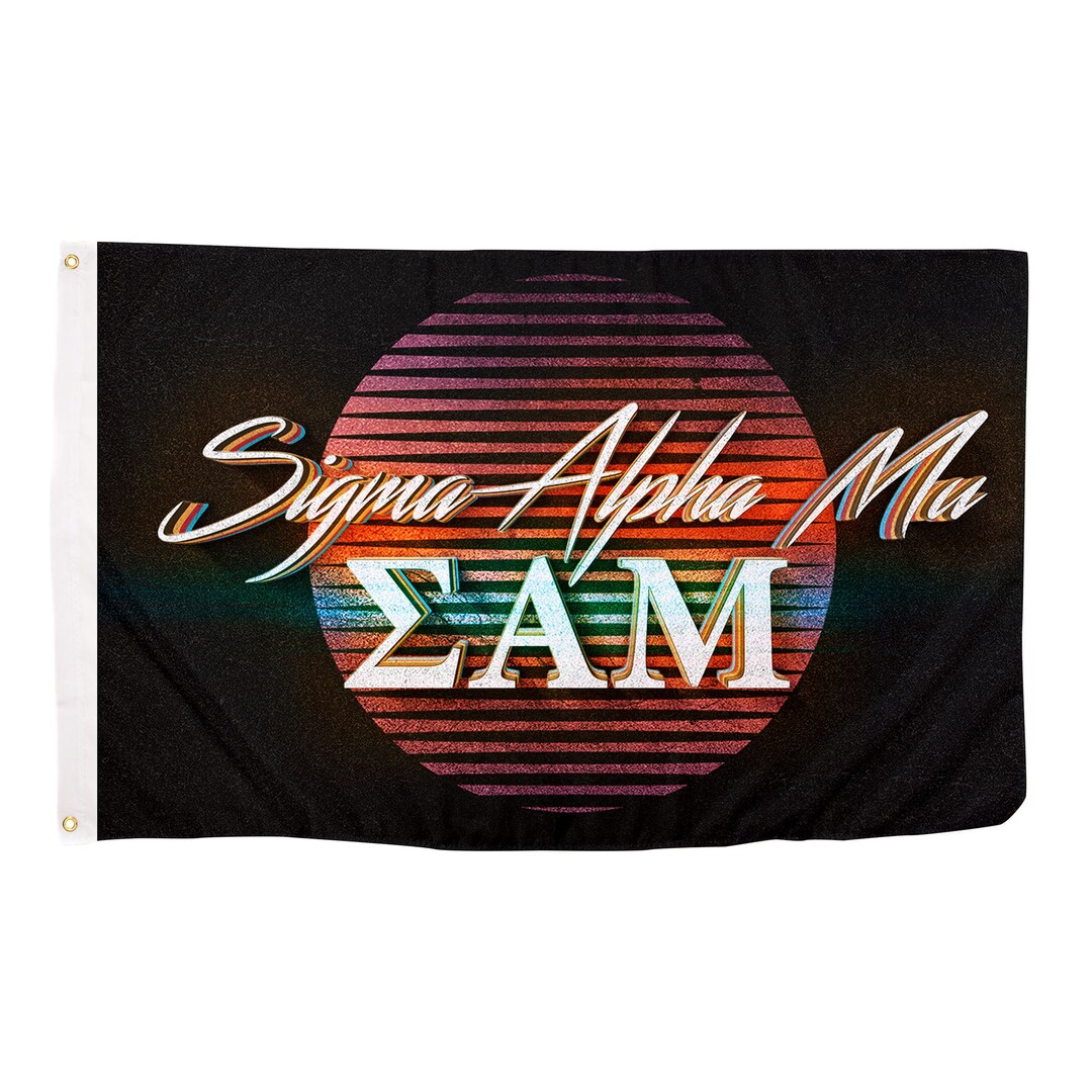 Sigma Alpha Mu 80's Fraternity Flag Greek Letter Use as a - Etsy
