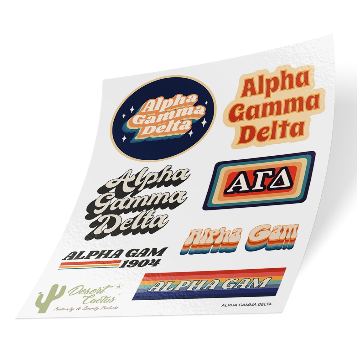 Alpha Gamma Delta Sorority 70's Sticker Decal Laptop Water - Etsy