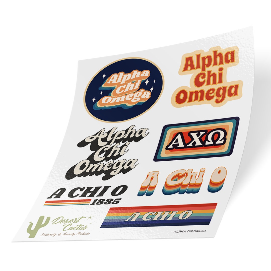Alpha Chi Omega Sorority 70's Sticker Decal Laptop Water Bottle Car ...