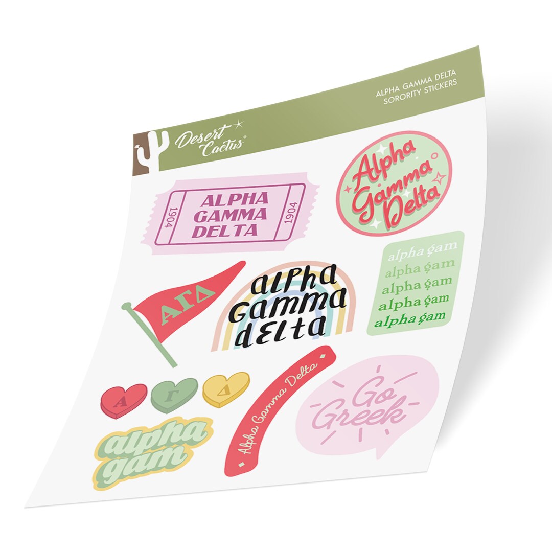 Alpha Gamma Delta Sticker Decal Laptop Water Bottle Car (cute Sheet) - Etsy