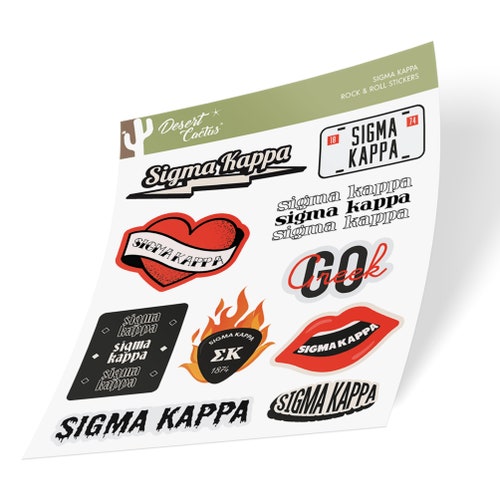 Sigma Kappa Sorority 70's Sticker Decal Laptop Water | Etsy